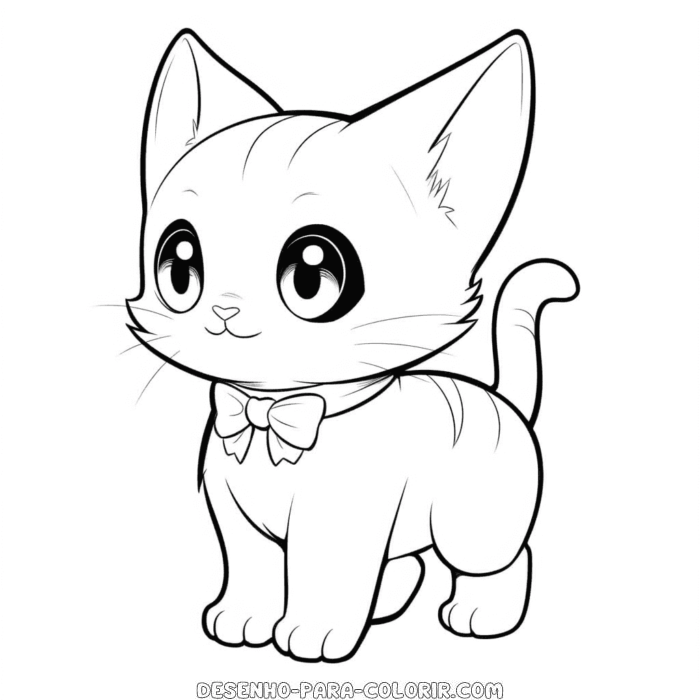 Desenho de gato realista para colorir | Desenho Para Colorir Desenho de gato realista para colorir | Desenho Para Colorir