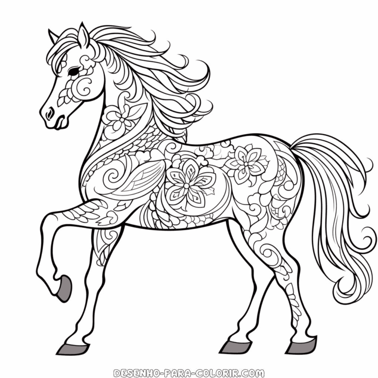 Desenhos de cavalos para colorir | Desenho Para Colorir